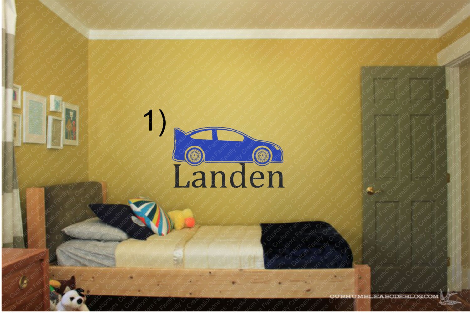 Personalized Bays Car and Name Monogram Wall Decal - Etsy