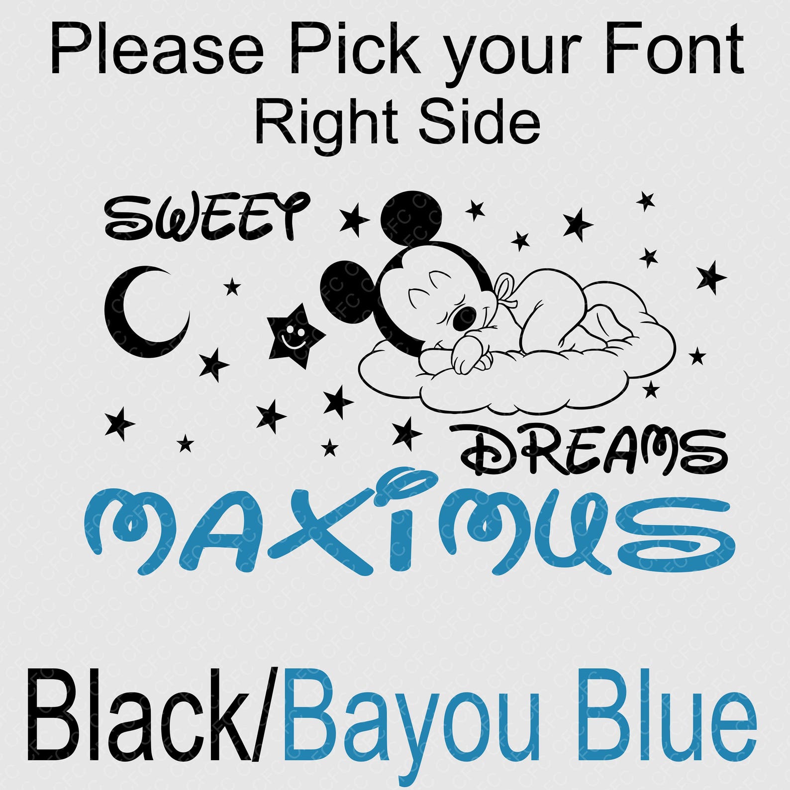 Personalized Sweet Dreams Mickey With Name Vinyl Wall Decal - Etsy