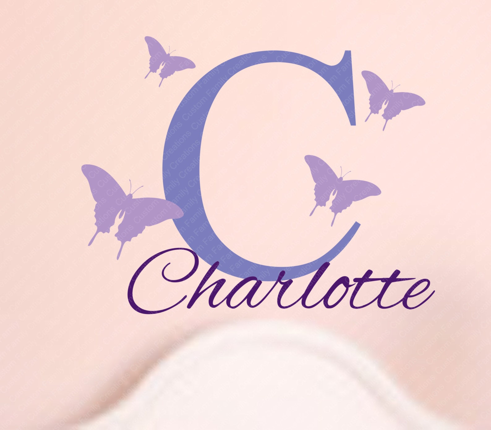 Personalized Butterfly Monogram Wall Decal , Butterfly Wall Decal ...