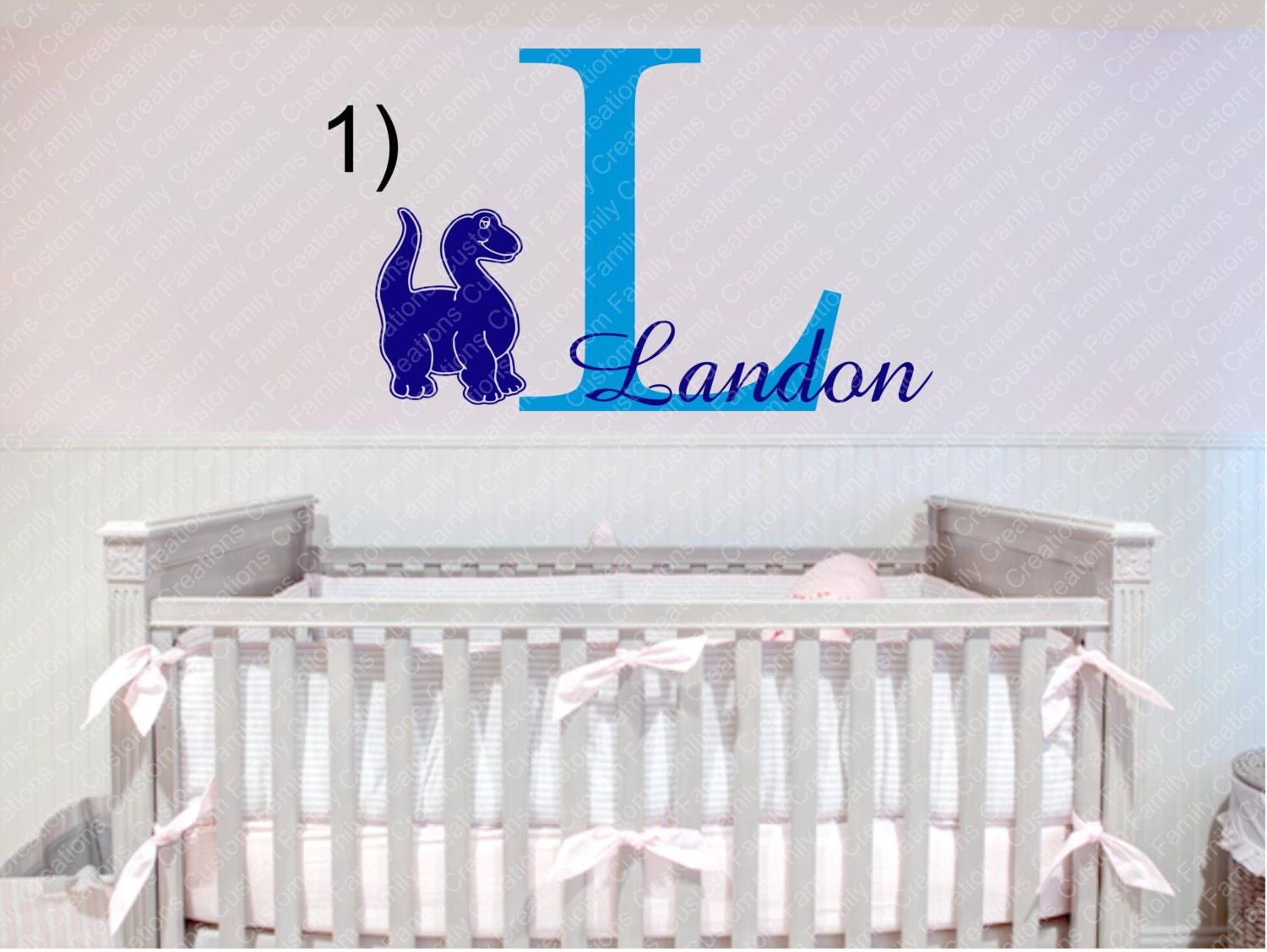Personalized Dinosaur and Name Monogram Wall Vinyl | Etsy