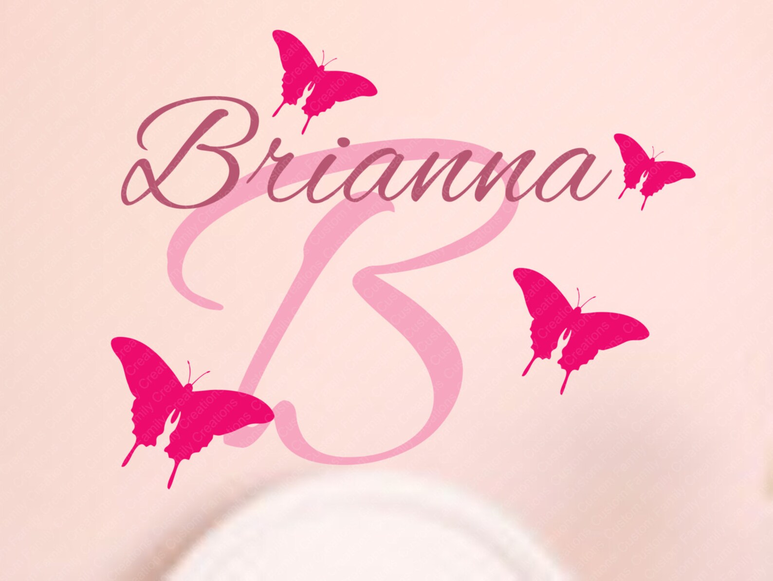 Personalized Butterfly Monogram Wall Decal , Butterfly Wall Decal ...