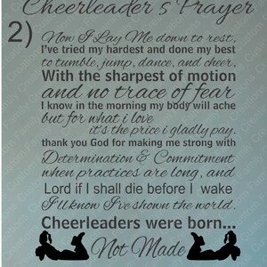 Cheerleaders Prayer Vinyl Wall Decal Design #1-#4 Cheerleading Wall ...