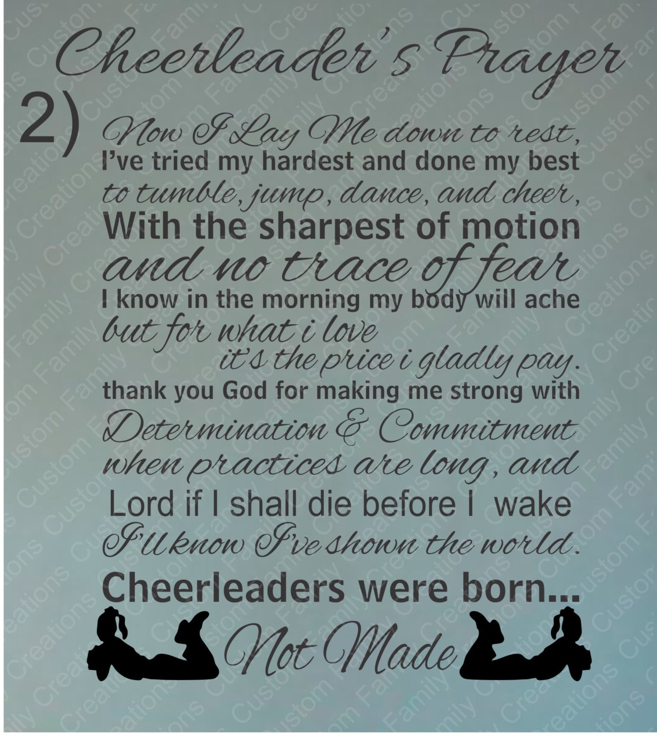 Cheerleaders Prayer Vinyl Wall Decal Design 14 | Etsy