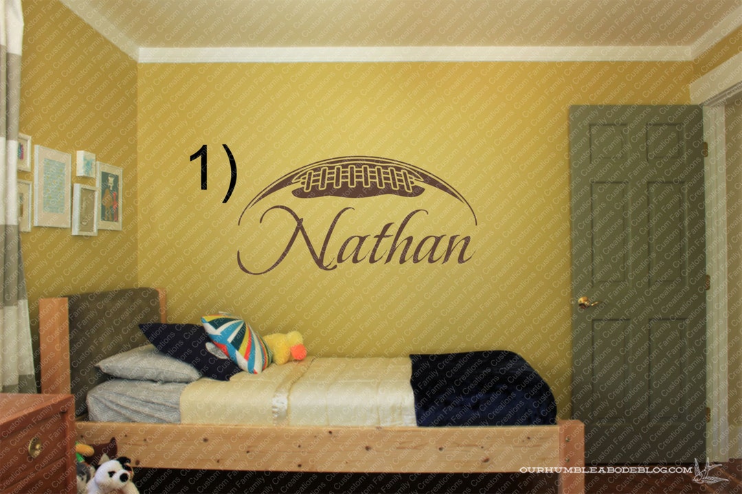 Personalized Football Name Vinyl Wall Decal - Etsy