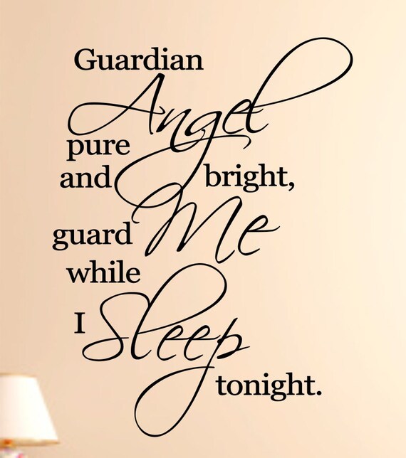 Guardian Angel Vinyl Wall Decal Nurseries Wall Decal Custom | Etsy