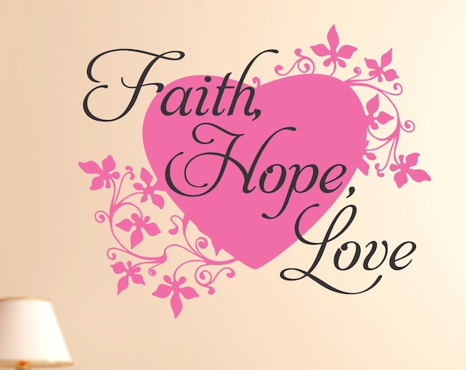 Faith Hope Love Wall Decal Family Wall Decalfamily Wall - Etsy