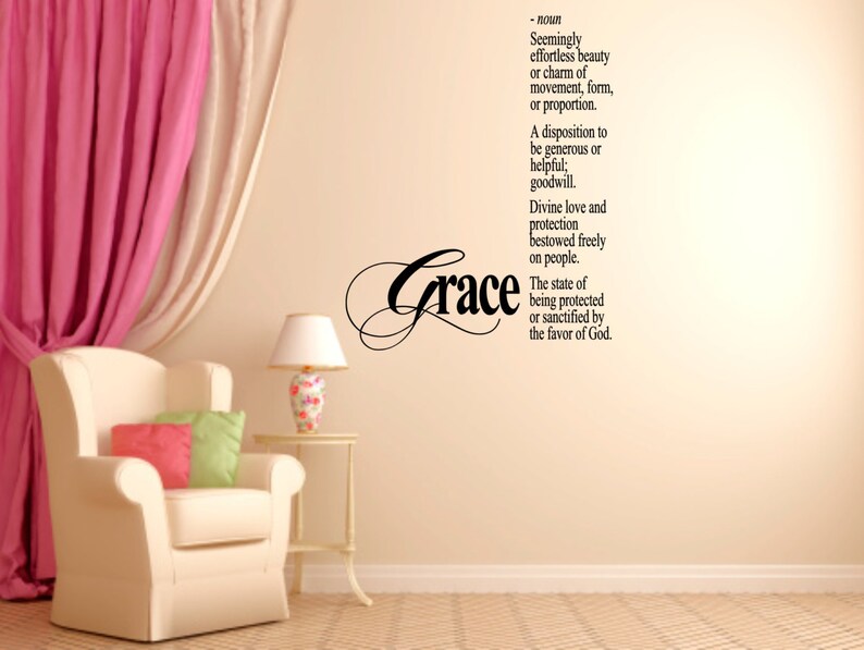 Grace Vinyl Wall Decal, Custom Name, Life Quote - Etsy