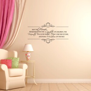 May This Home Be Blessed 2 Wall Decal,removable Wall Decal,family Wall ...