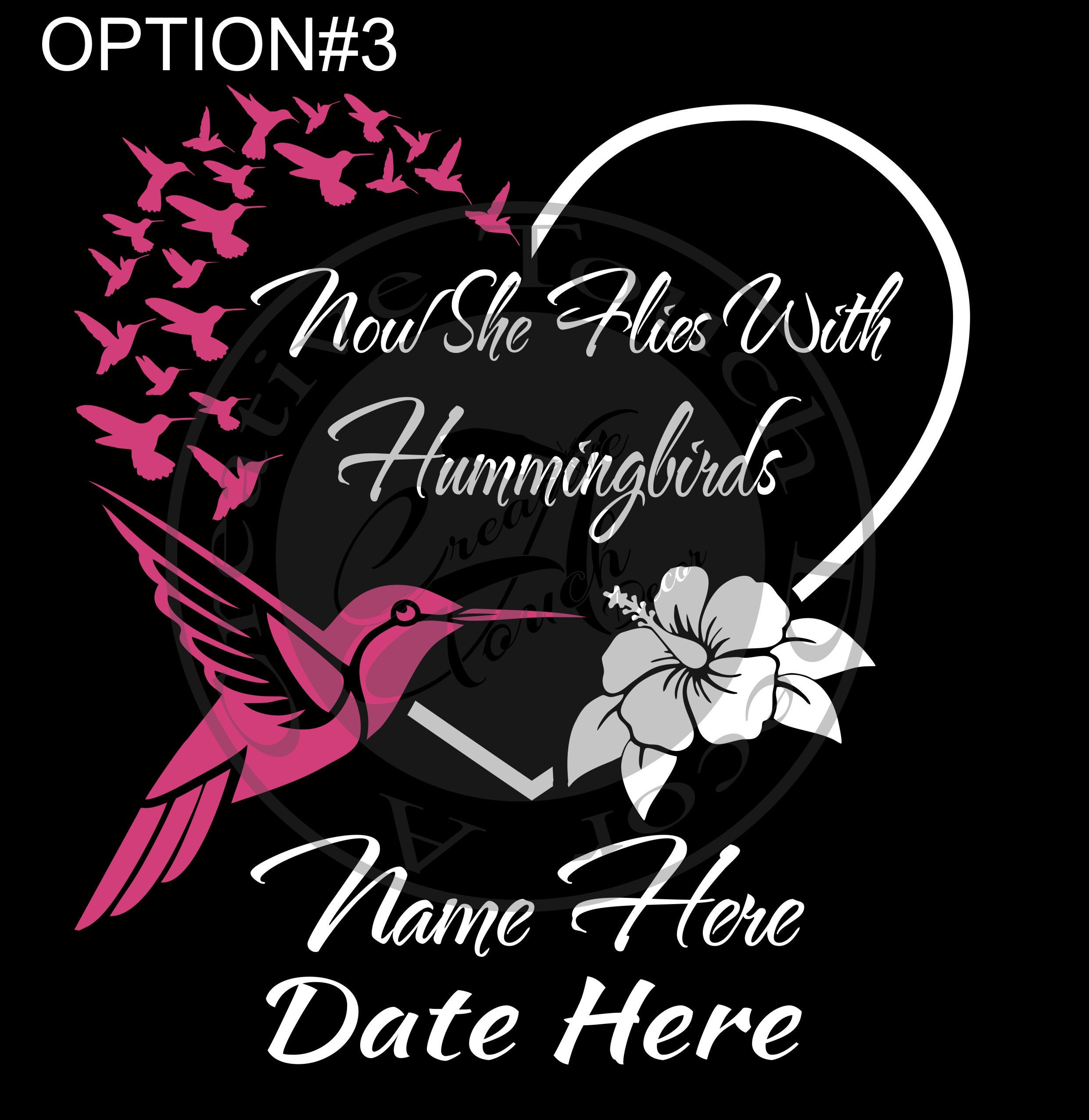 Personalized Heart Shaped With Hummingbirds Now She Flies | Etsy