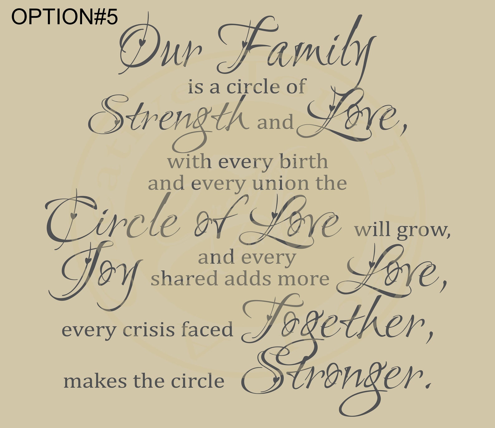 Family Circle Wall Decal: Strength and Love Vinyl Quote - Etsy