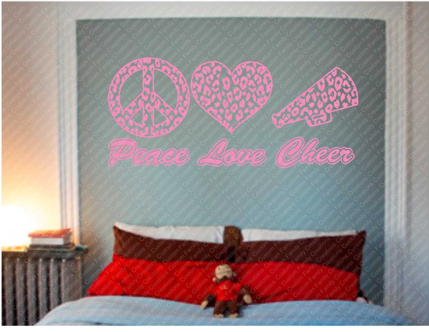 Cheetah Print Peace,love,cheer Wall Decal, Zebra Print Decal, Custom ...