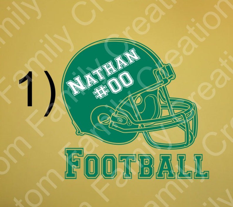 Personalized Football Helmet With Name and Number Wall Vinyl | Etsy