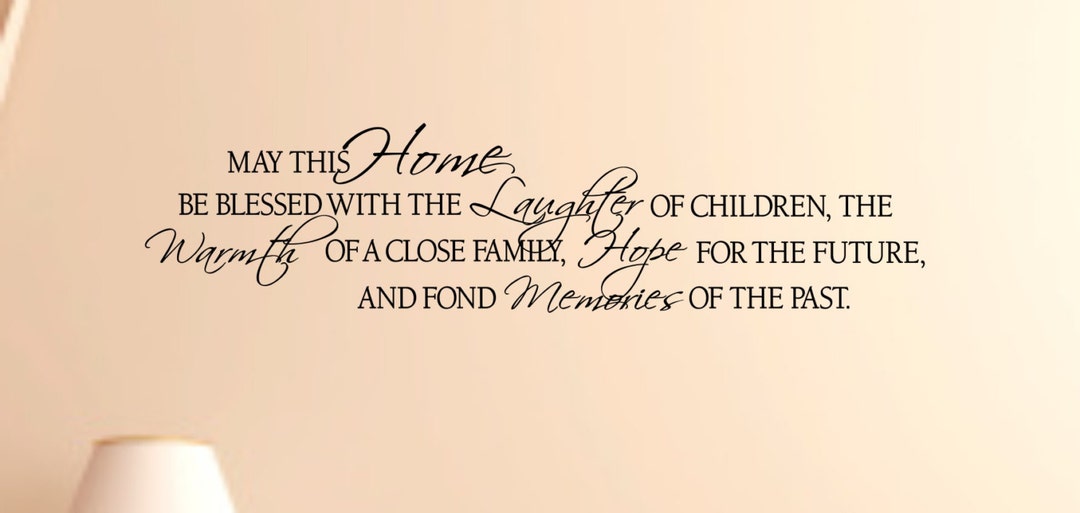 May This Home Be Blessed Wall Decal,removable Wall Decal,family Wall ...