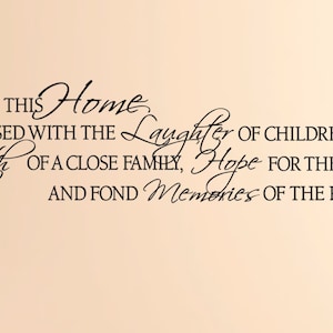 May This Home Be Blessed Wall Decal,removable Wall Decal,family Wall ...