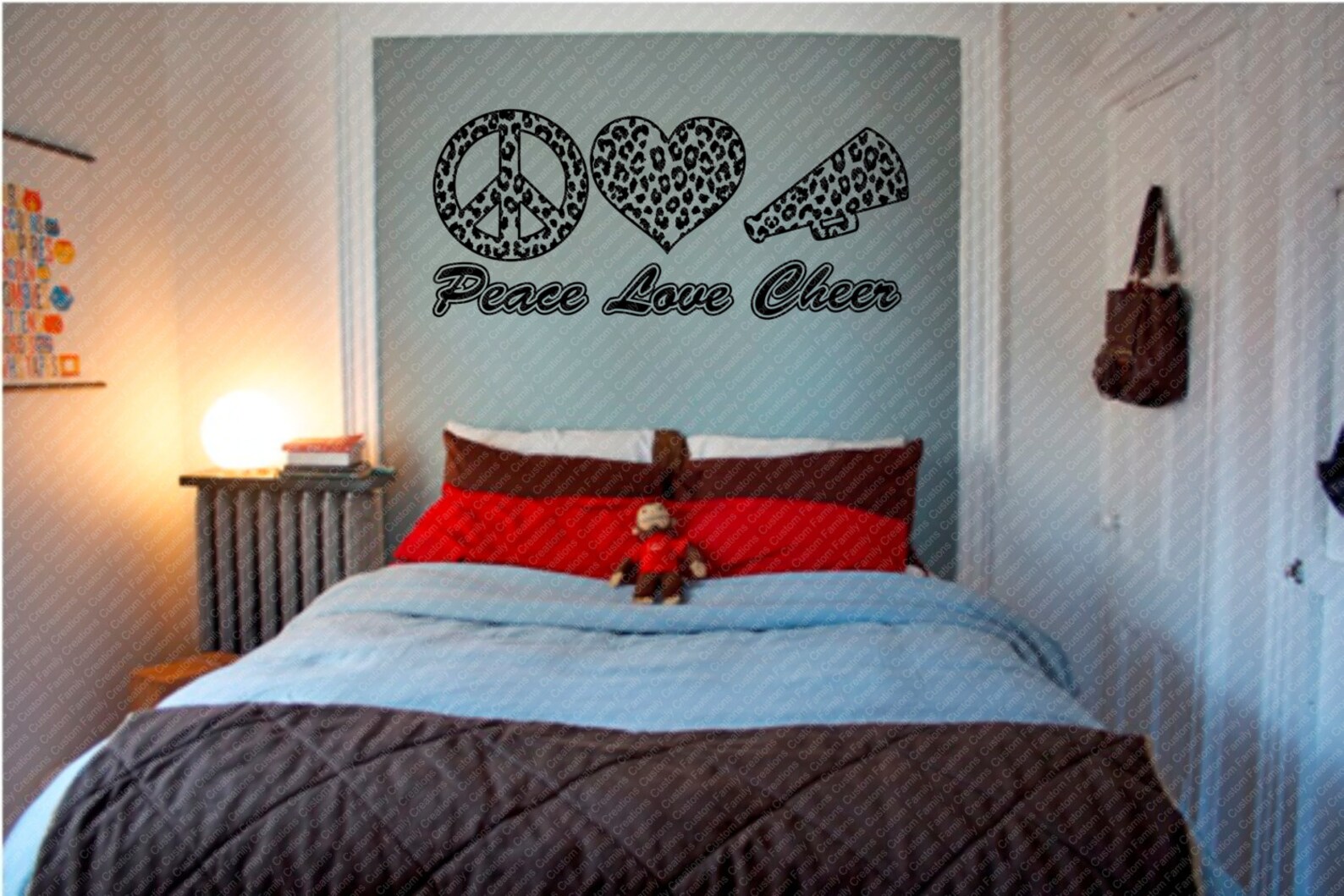 Cheetah Print Peace,love,cheer Wall Decal, Zebra Print Decal, Custom ...