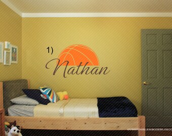 Sports Team Name & Number Custom Color Wall Decal Boys or - Etsy