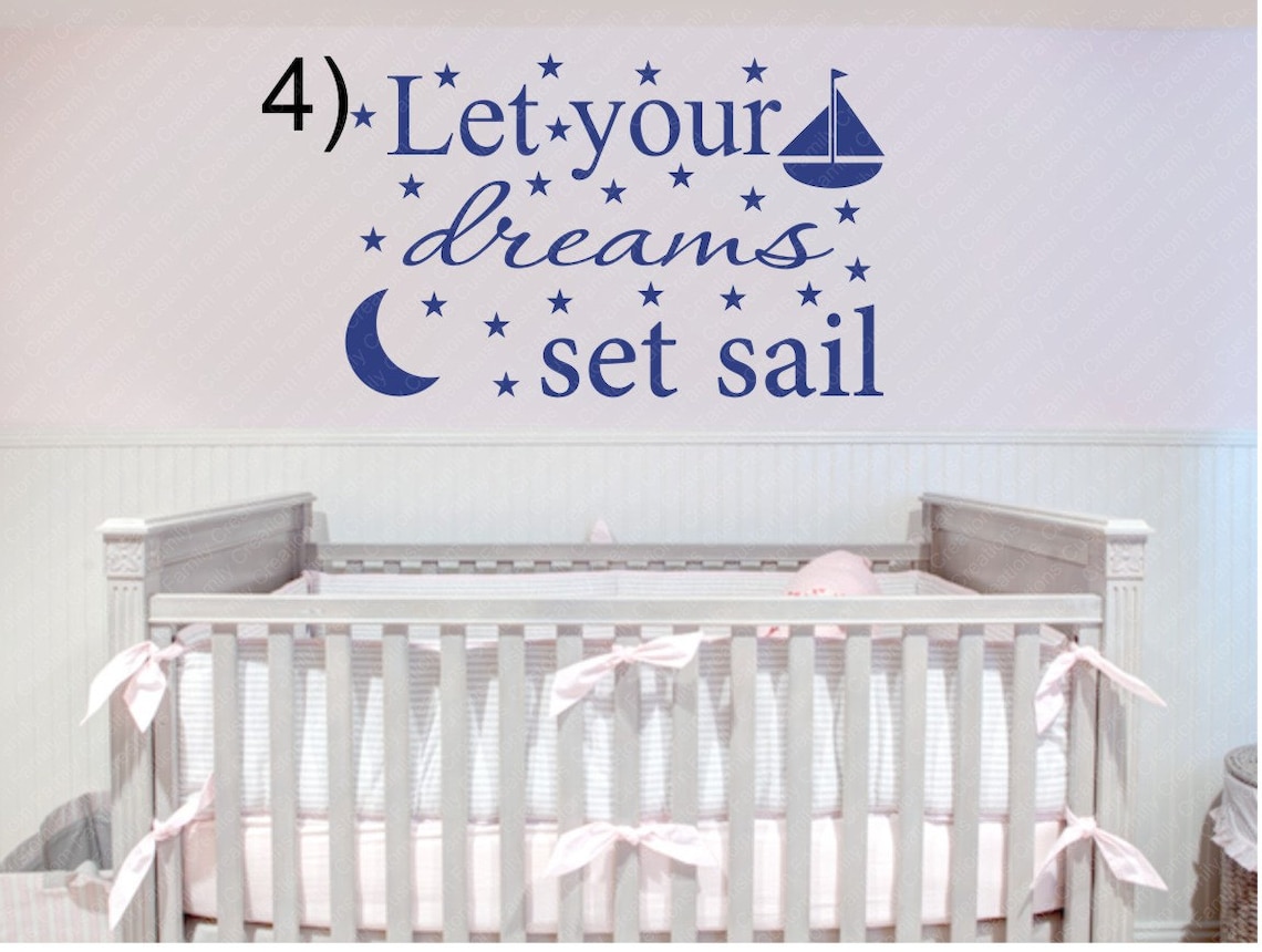 Let Your Dreams Set Sail Design #1-#4 Vinyl Wall Decal,nursery Wall ...