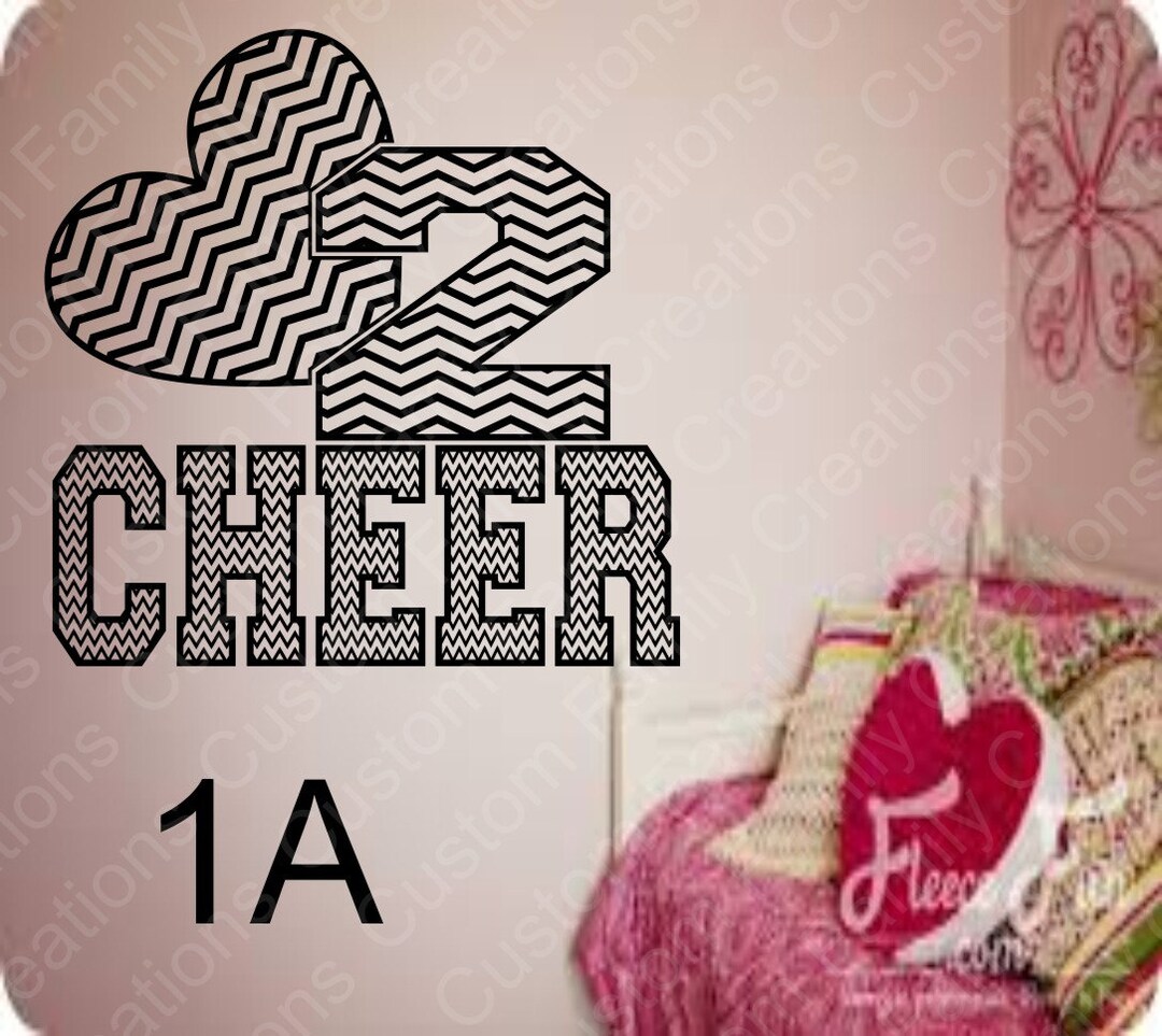 Chevron Print LOVE 2 CHEER Vinyl Wall Decal Design #1,cheerleading Wall ...