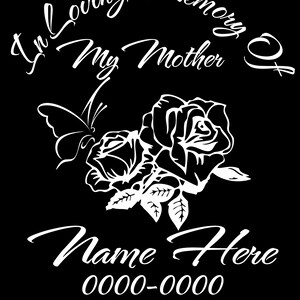 Memorial Personalized in Loving Memory Flower Car Decal With Name and ...