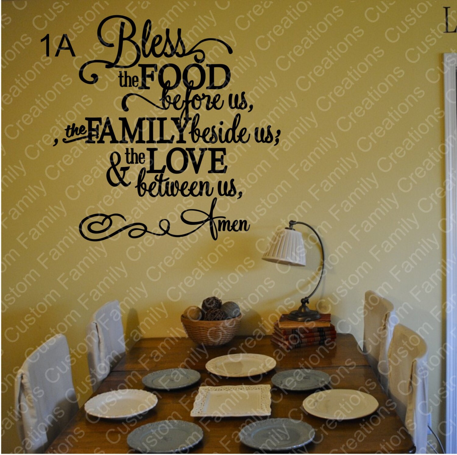 Bless The Food Vinyl Wall Decal Design 1Family wall | Etsy