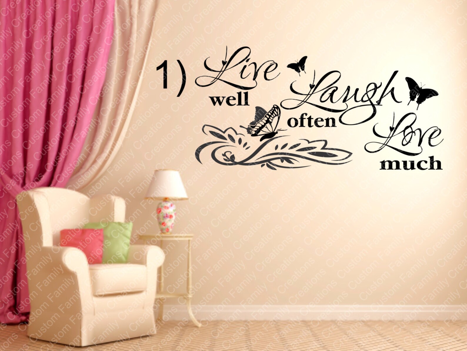 Live Well 1 Vinyl Wall Decal Design 1 3 Wall Vinyl - Etsy