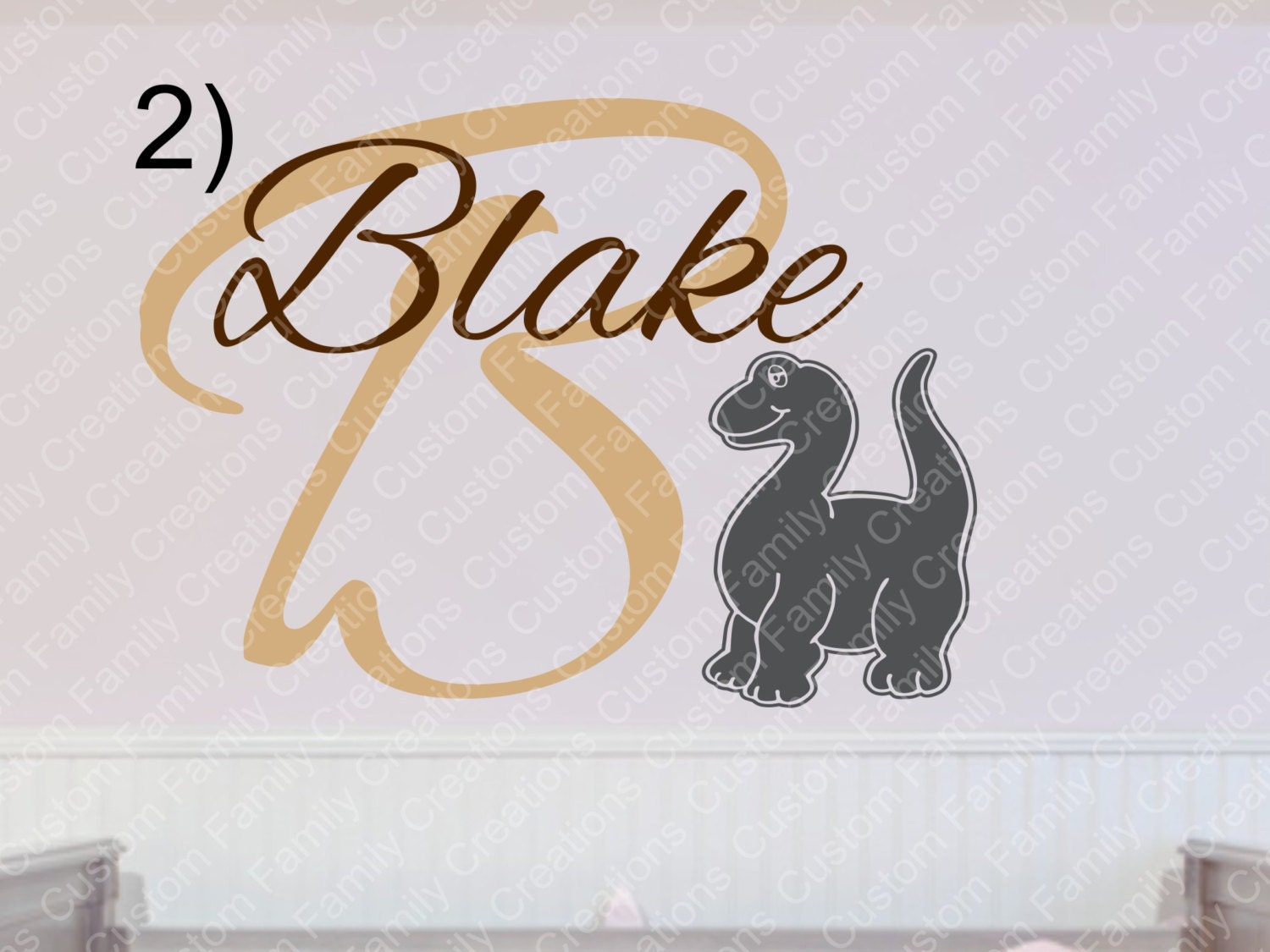 Personalized Dinosaur and Name Monogram Wall Vinyl Decal,personalized ...