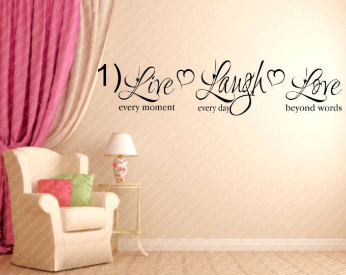 Live Laugh Love 1 Vinyl Wall Decal Design 1 3 Wall Vinyl - Etsy
