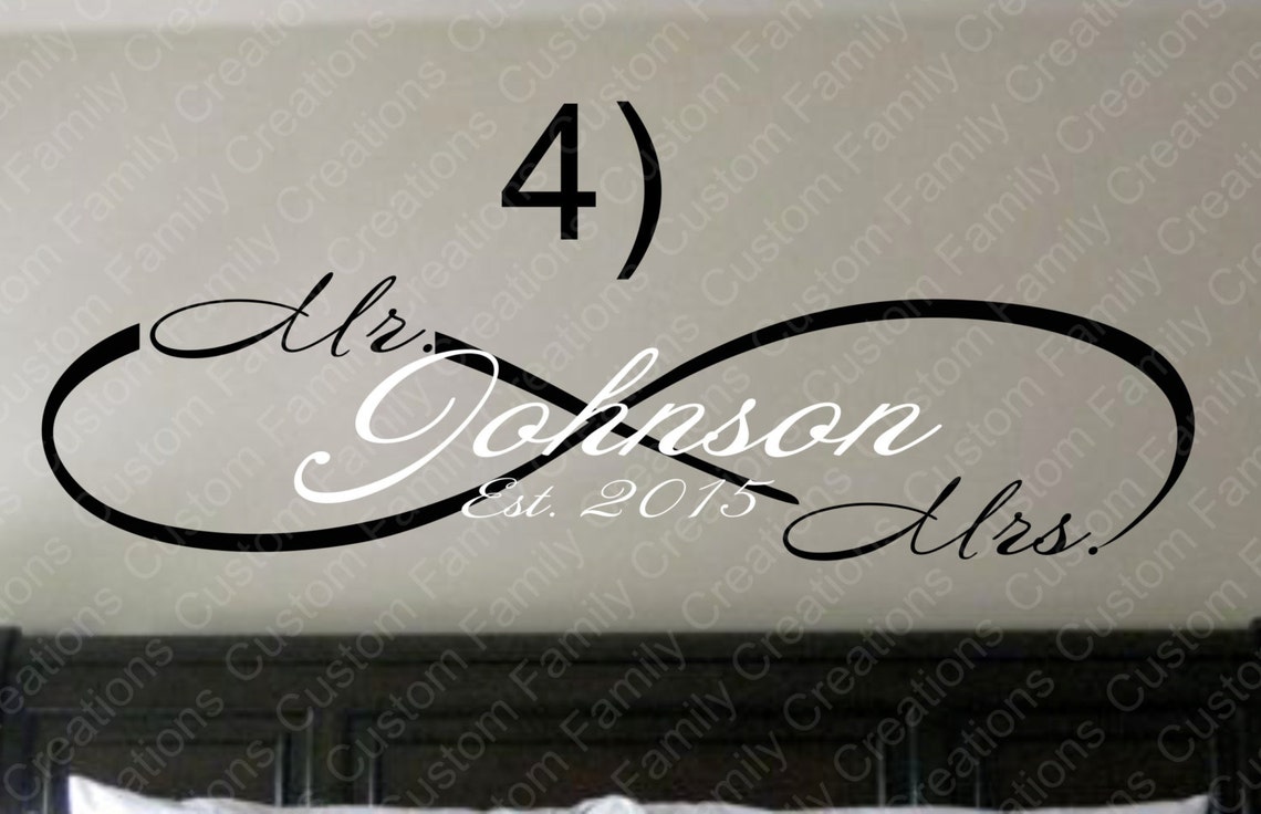 Custom or Personalize Infinity Symbol Wall Vinyl Decal Design - Etsy