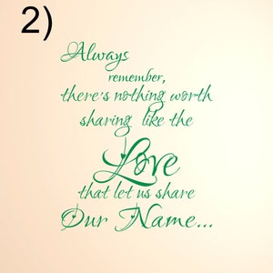 Always Remember #1 Vinyl Wall Decal Design #1 - #2, Wall Vinyl Decal ...
