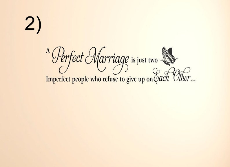 A Perfect Marriage 2 Vinyl Wall Decal Design 1 2 Wall | Etsy