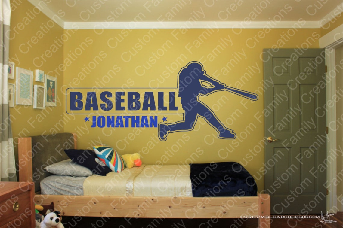 Personalized Baseball Name Vinyl Wall Decal, Kids Room Decor - Etsy
