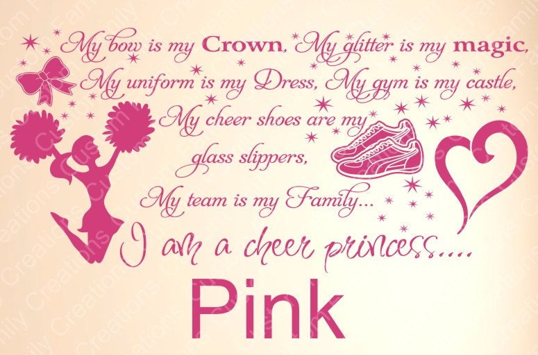 I am a Cheer Princess Vinyl Wall DecalGirls Wall DecalWall | Etsy
