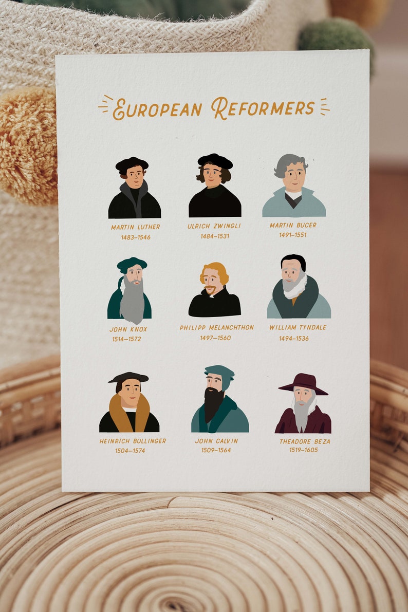 PRINTABLE Church History Wall Art - European Reformers - Church History ...