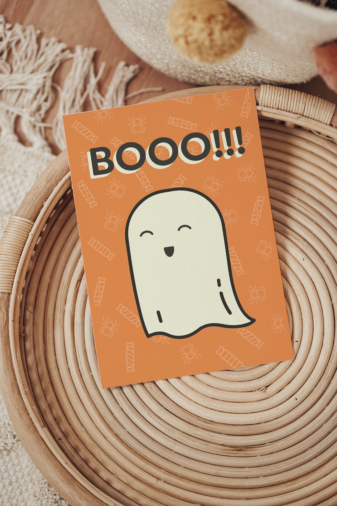 PRINTABLE Ghost Halloween Card 4x6 - Cute Ghost - Kid's Trick or Treat ...