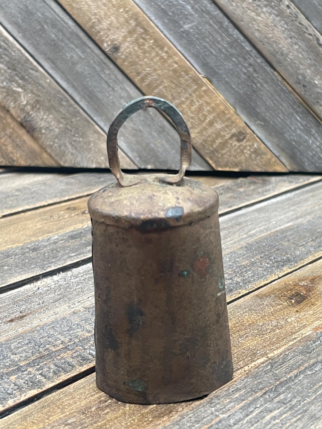 Vintage Copper Cowbell Rustic Patina Verdigris Farmhouse Decor ...