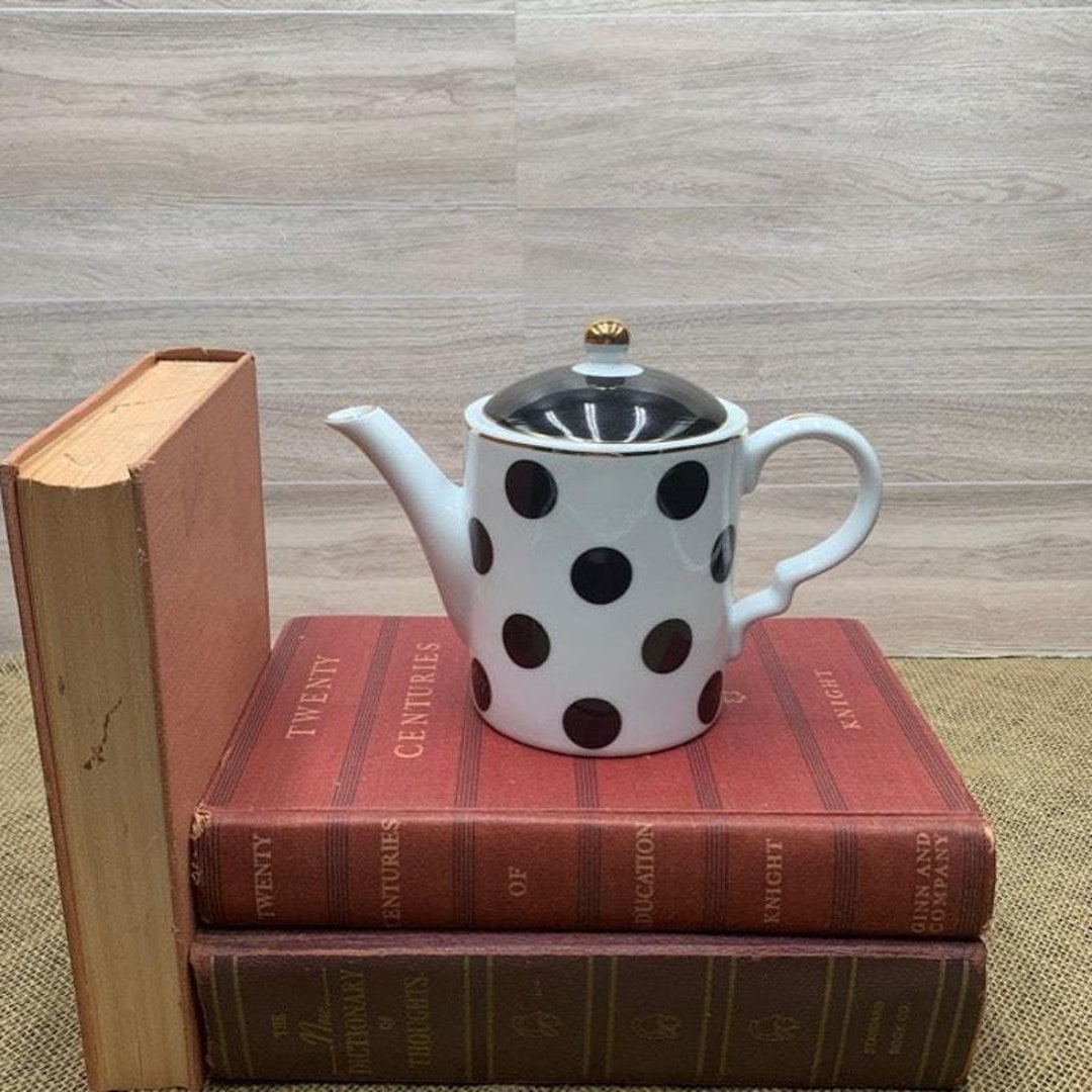 Teapot White and Black Polka Dot Grace Teaware, Tea Party Inspo, Tea ...
