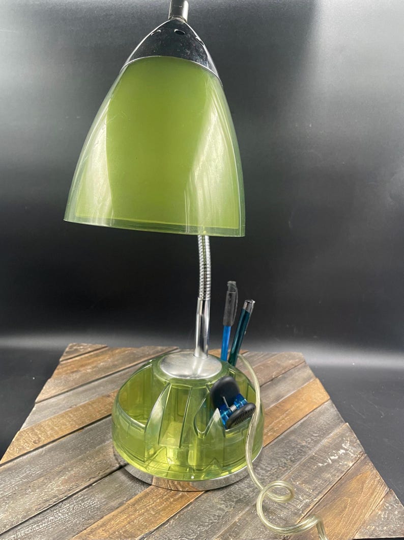 Intertek Green Translucent Desk Lamp Gooseneck Rotating Organizer Base ...
