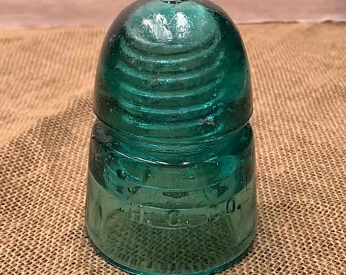 Green Glass Insulator H.G. Co. Aqua Glass Insulator Electrical ...