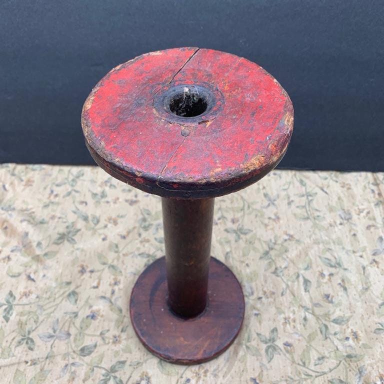 Vintage Wooden Thread Spools – Antique Textile Mill Bobbin Collection ...