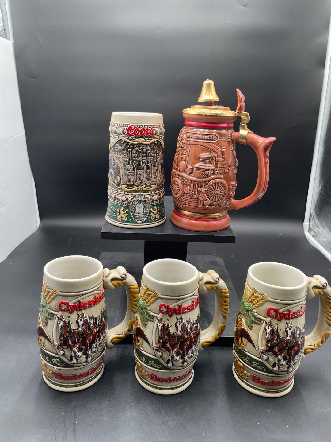 Vintage Beer Steins 1980s Barware Commemorative Coors, Budweiser ...