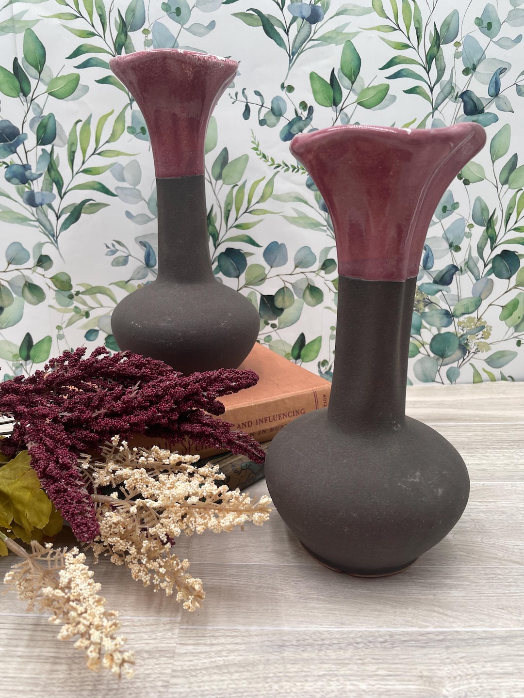 Vases Stoneware Pink Vase Pottery Vintage Gift for Friend, Cottagecore ...