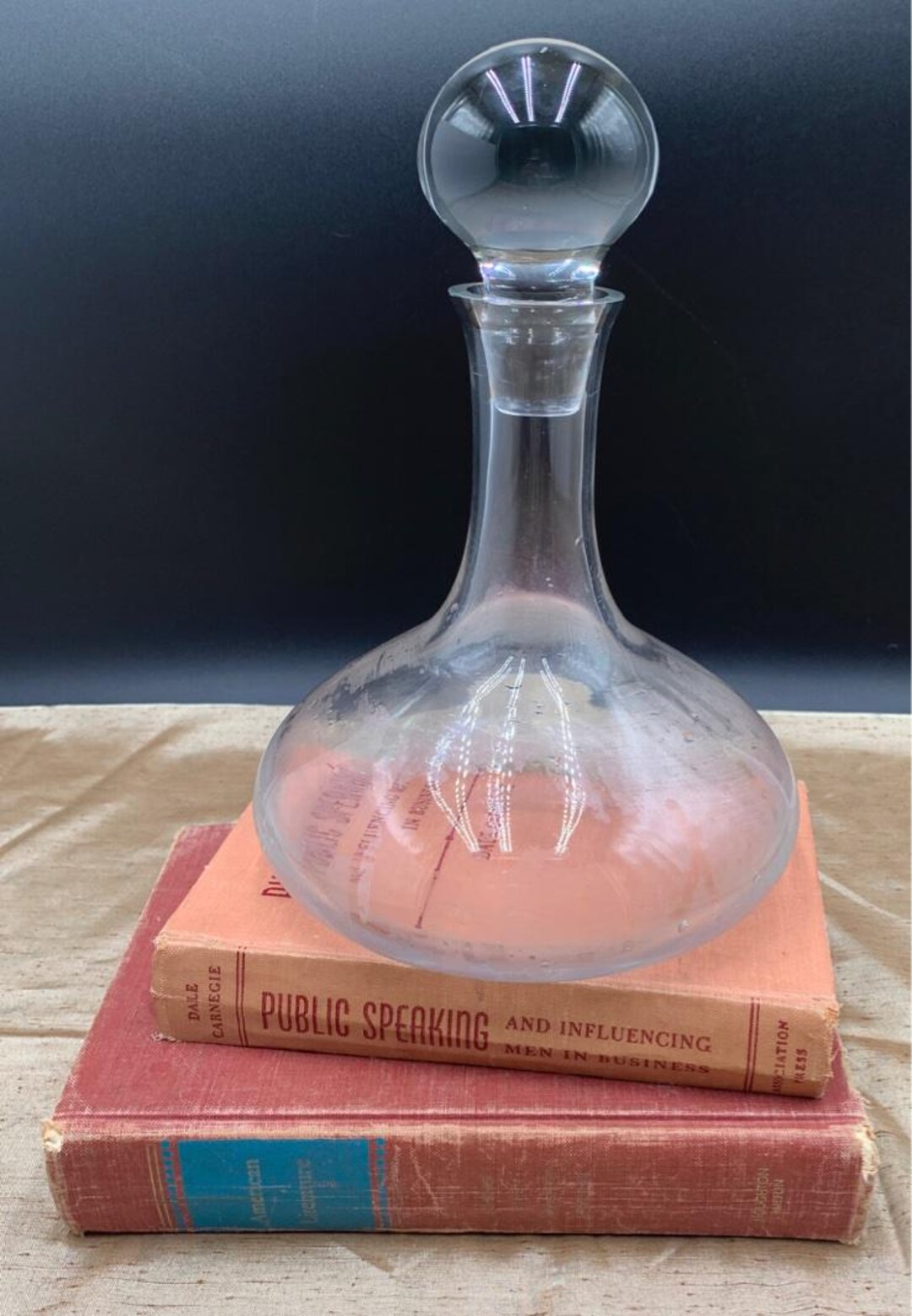 Vintage Glass Liquor Decanter, Ball Stopper, Mid-century Barware - Etsy