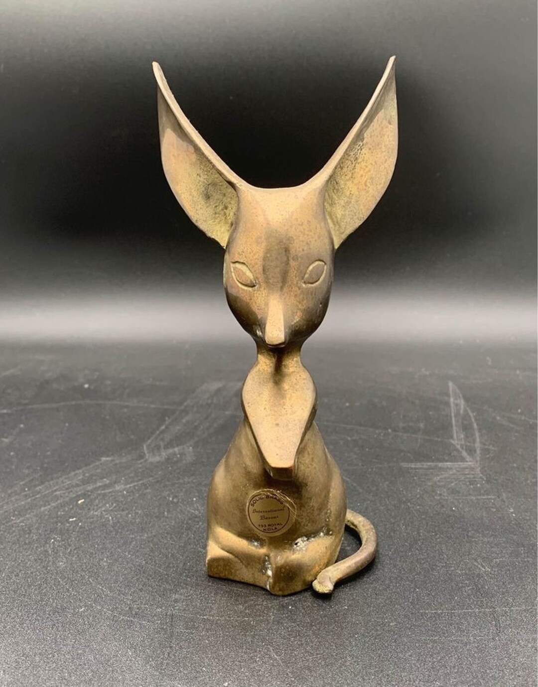 Brass Mouse Statue Figurine With Tail Vintage Paperweight Brass Mouse ...