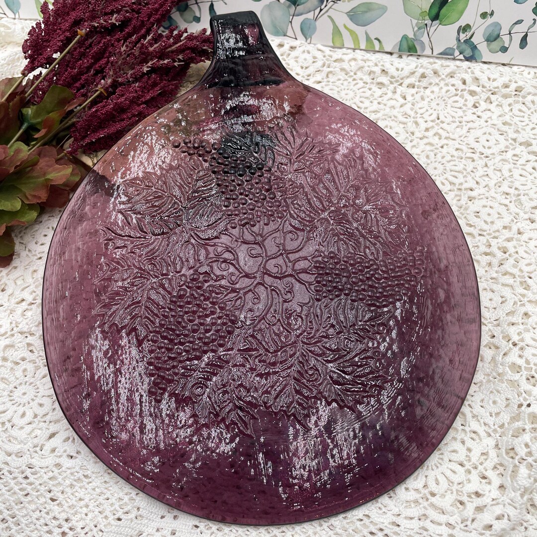 Purple Glass Cheese Tray Vintage Blenko Art Glass Purple Cheese Board ...