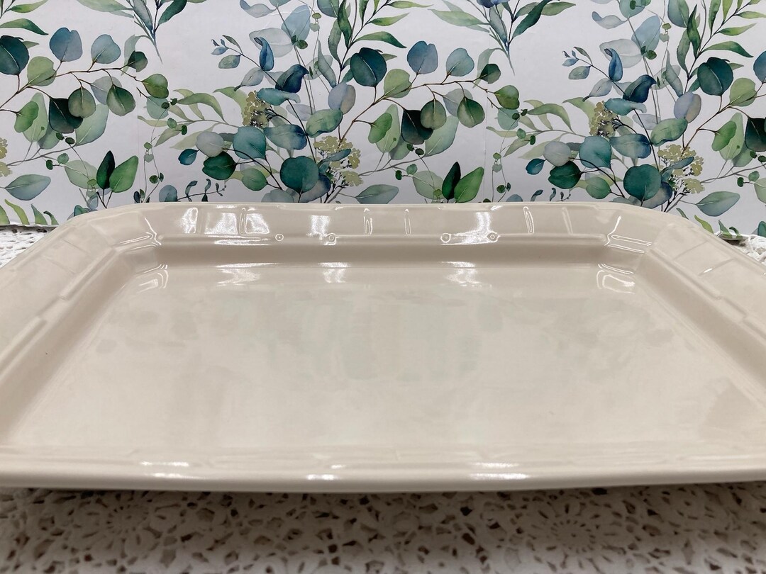 Ivory Serving Tray Longaberger Pottery Woven Traditions Ivory ...