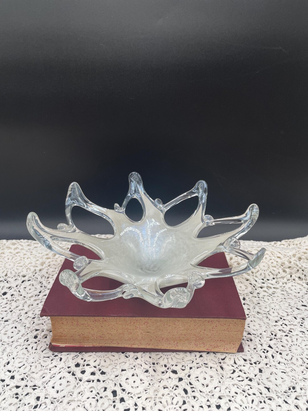 Vintage White Retro Art Glass Display From Italy Murano Glass, White ...