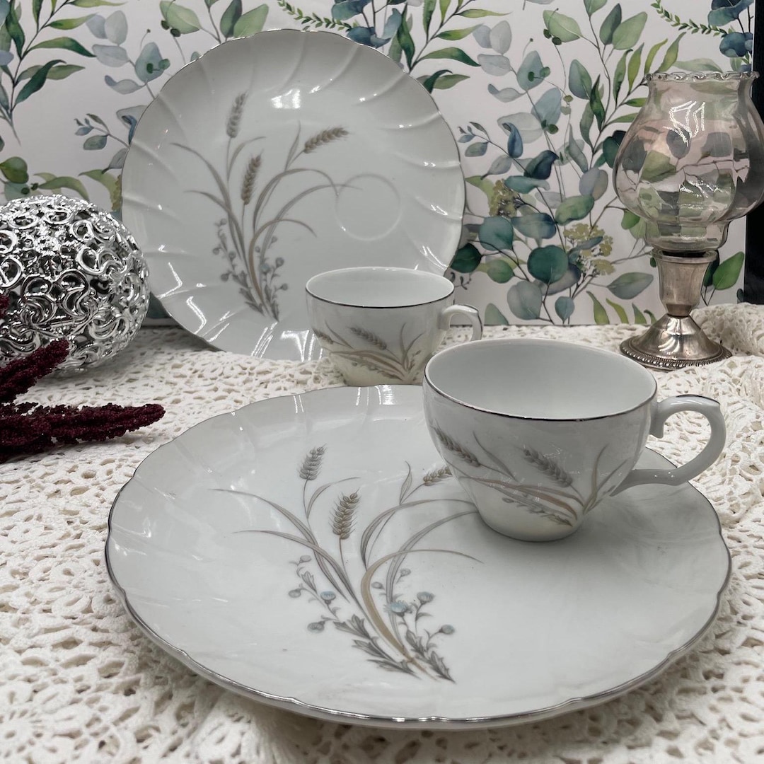 Vintage Wheat China Snack Plate & Cup Set: Laurel China Adair Japan - Etsy