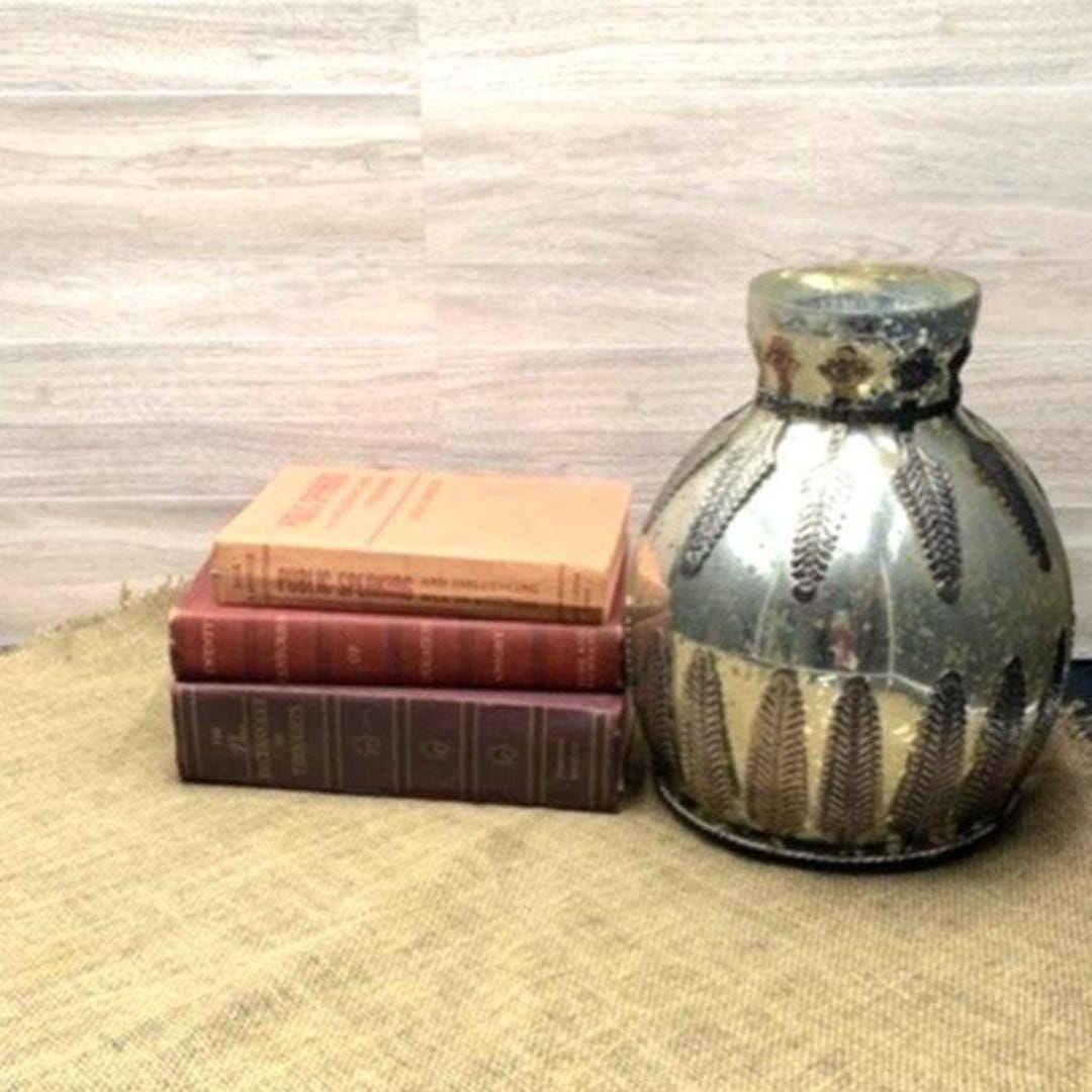 Large Mercury Glass Candleholder Pottery Barn, Madeline Vintage Candle Holder for Christmas ...