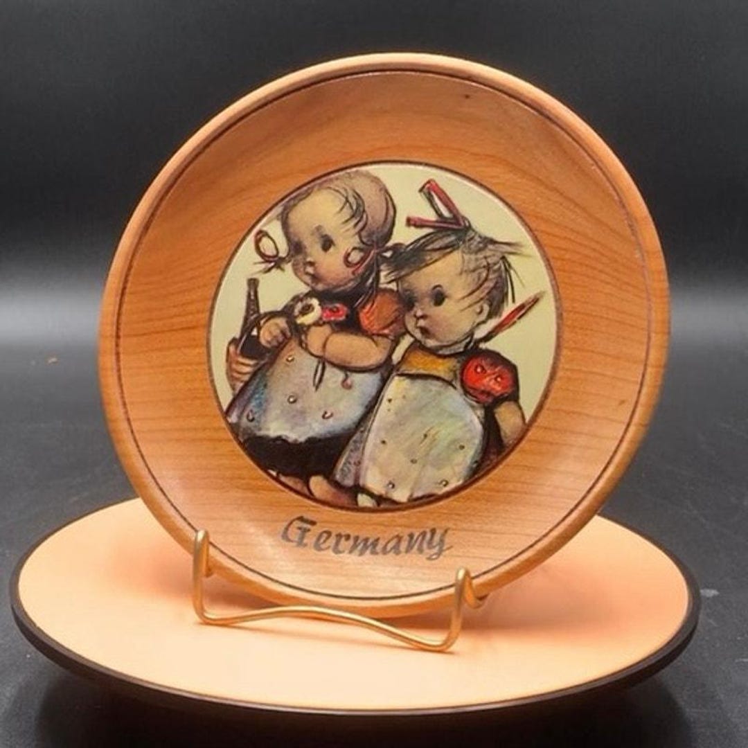 Vintage Hummel Two Young Girls Collectible Wooden Plate Decorative ...