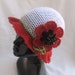 Crochet Poppy Hatcrochet Hat With Poppy Flowercrochet White - Etsy